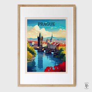 Prague Art Print Retro Travel Poster of Prague Honeymoon Gifts Prague ...