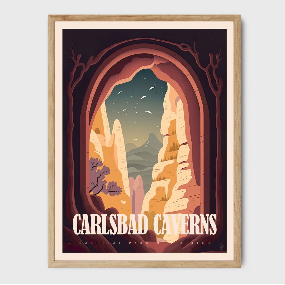 Carlsbad Caverns Watercolor National Park Trendy Poster Print Art Us ...