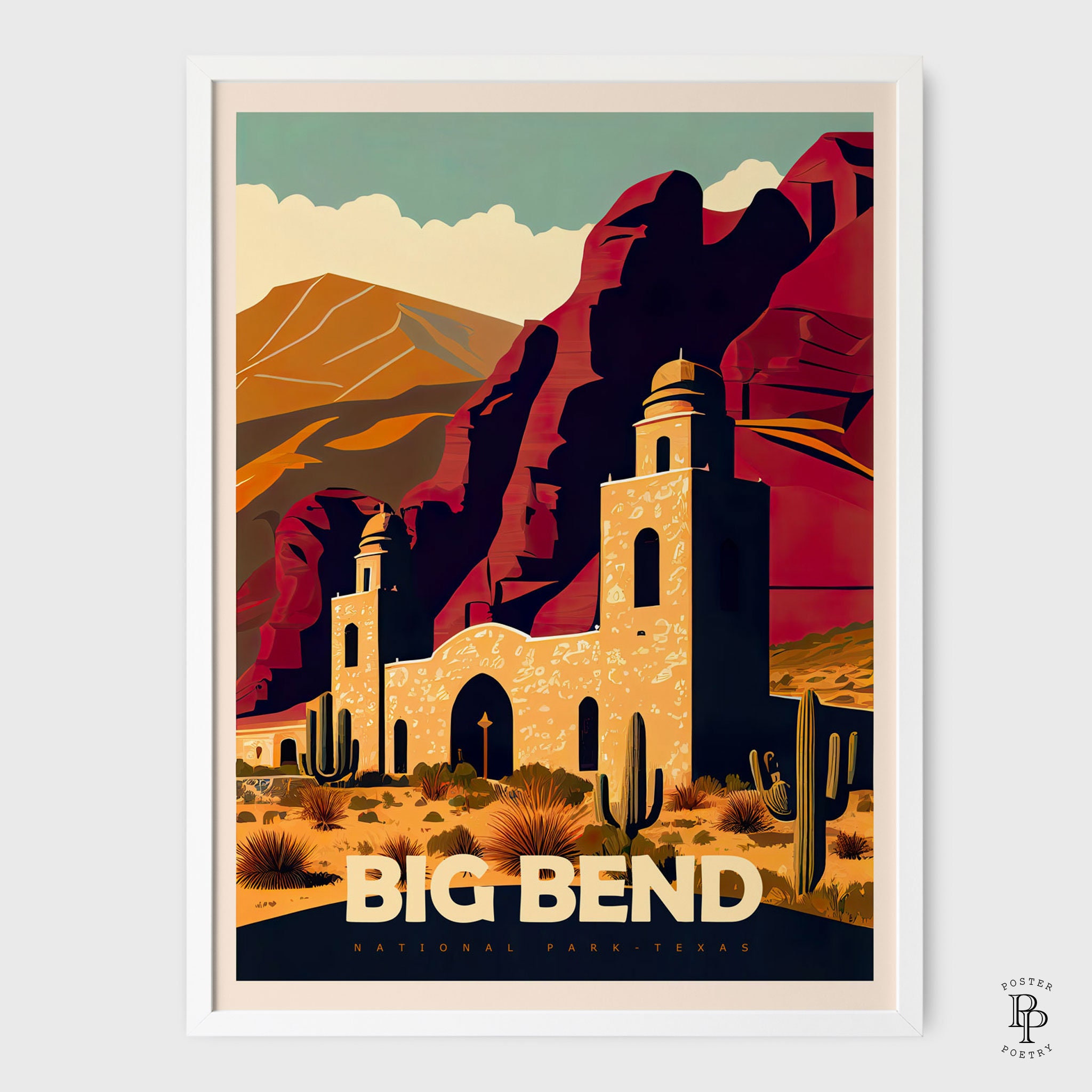 Big Bend National Park Trendy Poster Print Art Us National Park Travel ...
