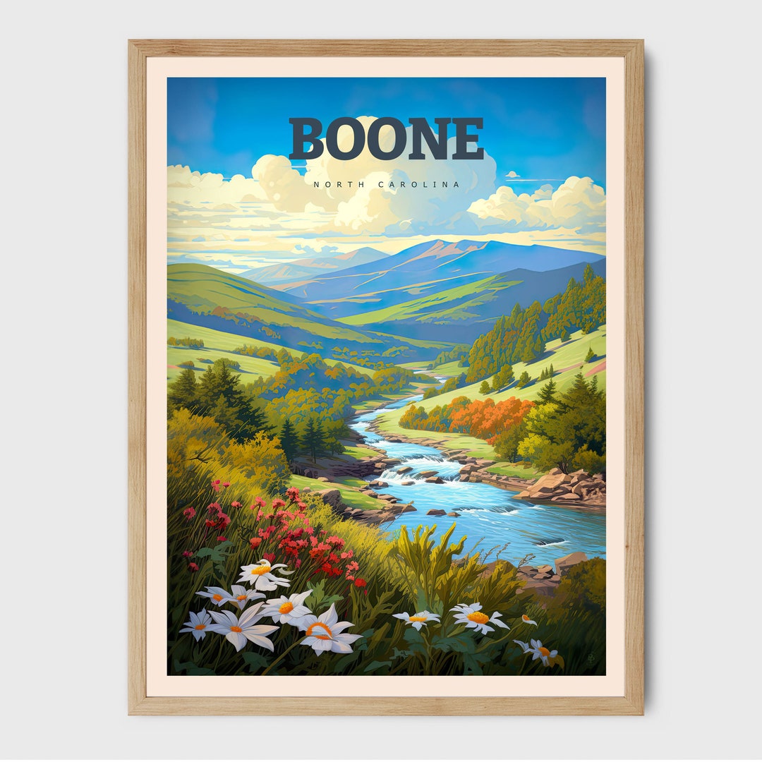 Boone North Carolina Print, Appalachian Mountains Art - Etsy