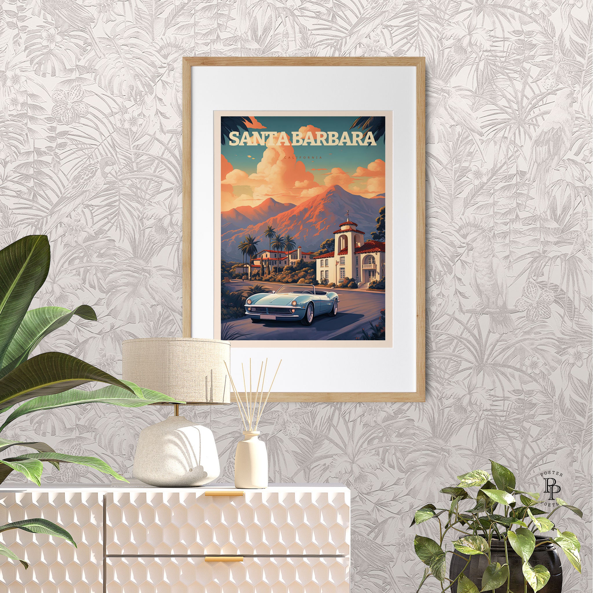Santa Barbara Print, Santa Barbara Poster, Travel Prints, Travel Poster ...