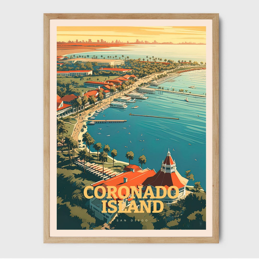Coronado Island San Diego Poster, Travel Print, Hotel Del Coronado ...