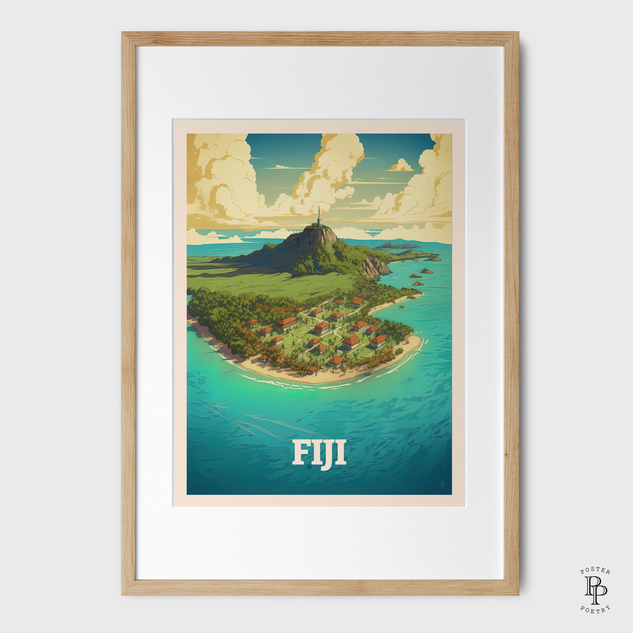 Fiji Poster Travel Print City Illustration Gift For Wall - Etsy