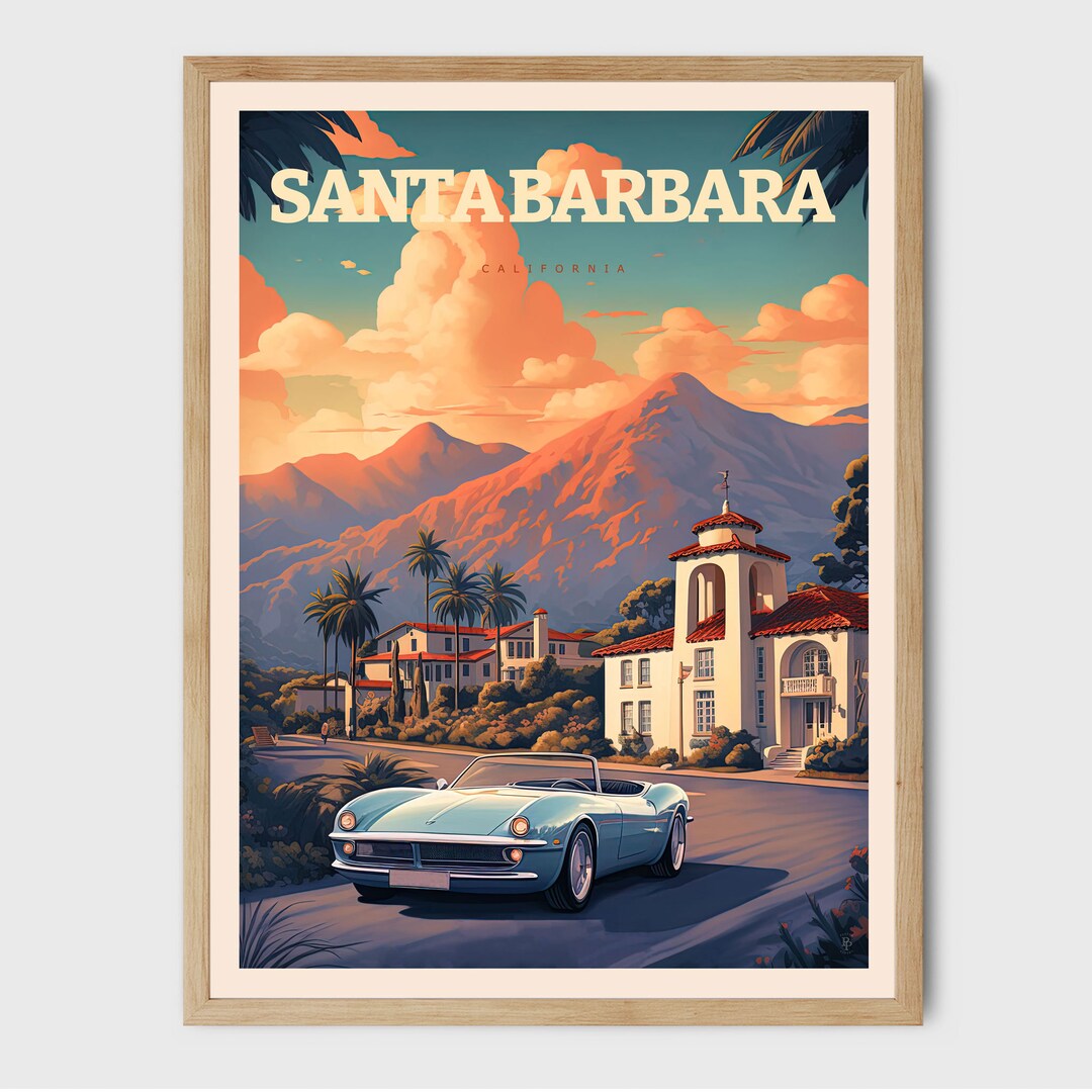 Santa Barbara Print, Santa Barbara Poster, Travel Prints, Travel Poster ...