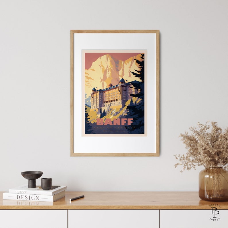 Banff National Park Travel Poster | Alberta, Canada Wall Art Print - Etsy