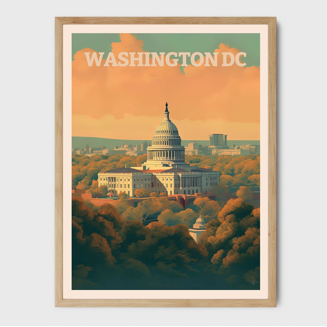 Washington DC Travel Print, Poster Art Print, Travel Poster, Home Decor ...