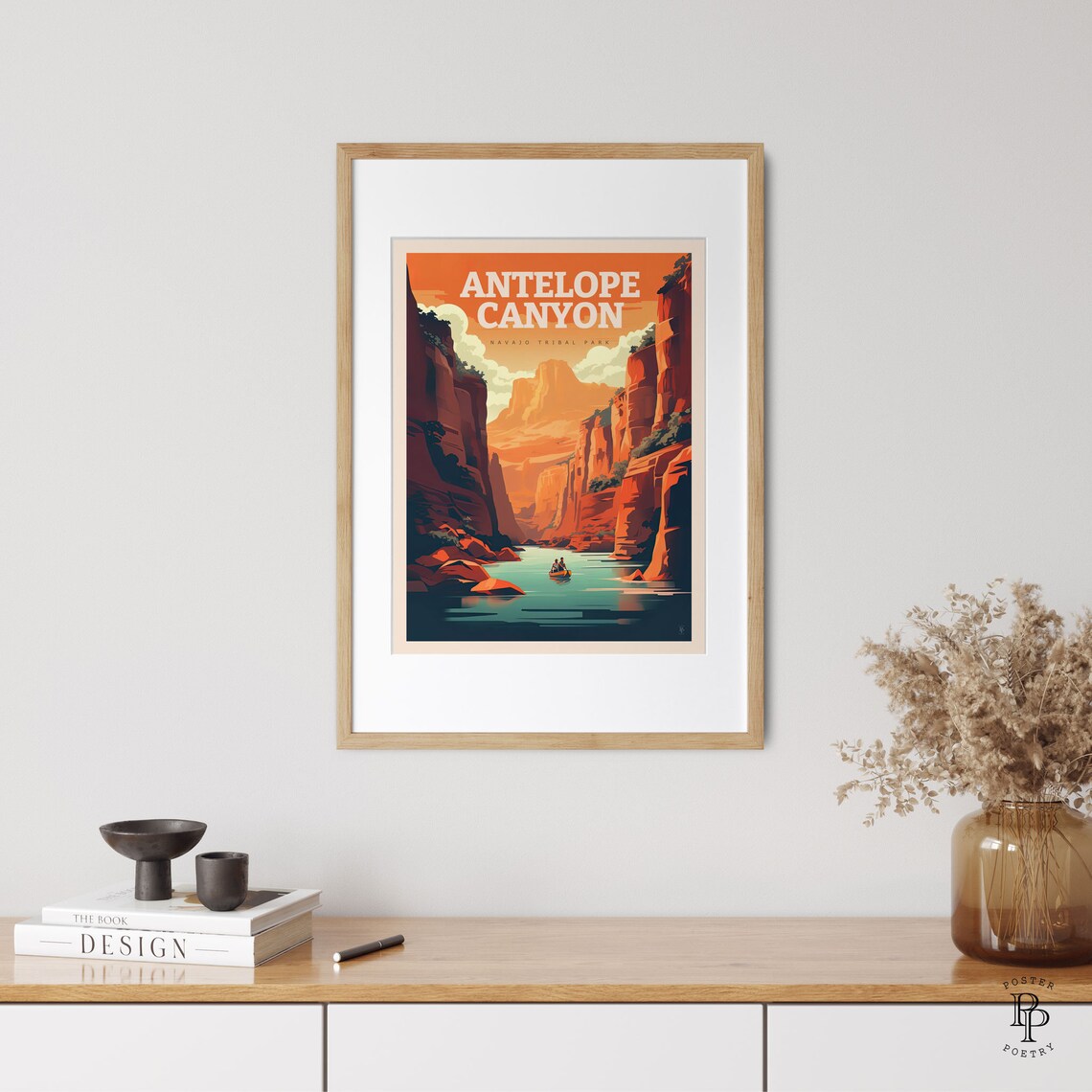Antelope Canyon Retro Print Travel Poster Art Print Wall Art City ...