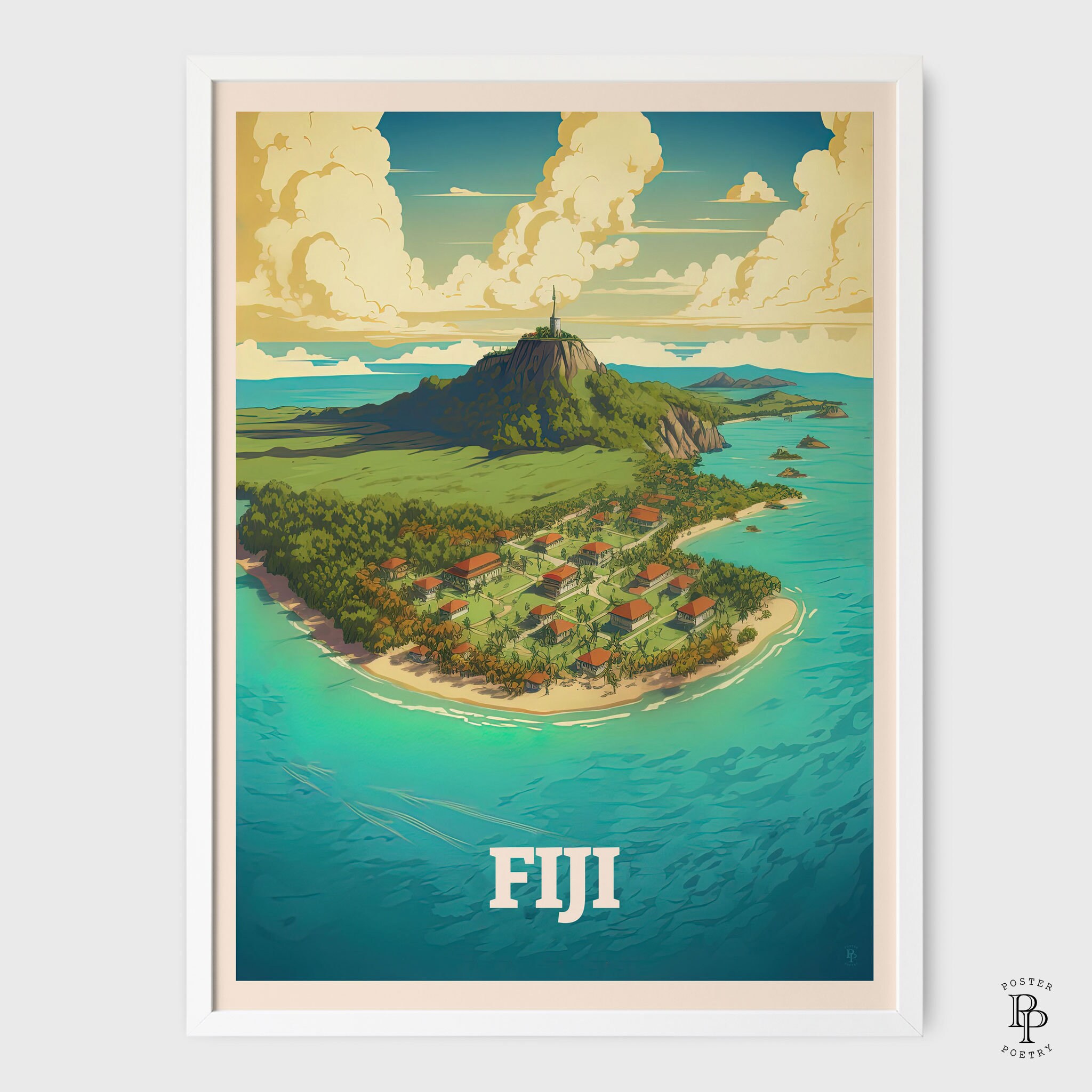 Fiji Poster Travel Print City Illustration Gift For Wall - Etsy