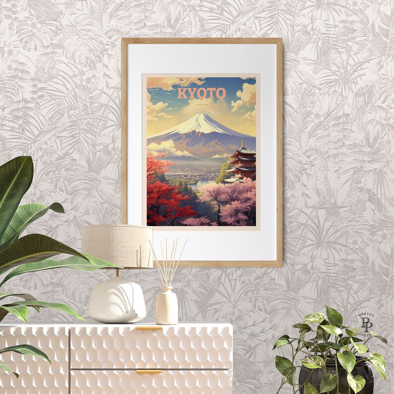 Kyoto Japan Travel Print Wall Decor Kyoto Poster Kyoto Art Print Kyoto Japan Illustration Gift ...
