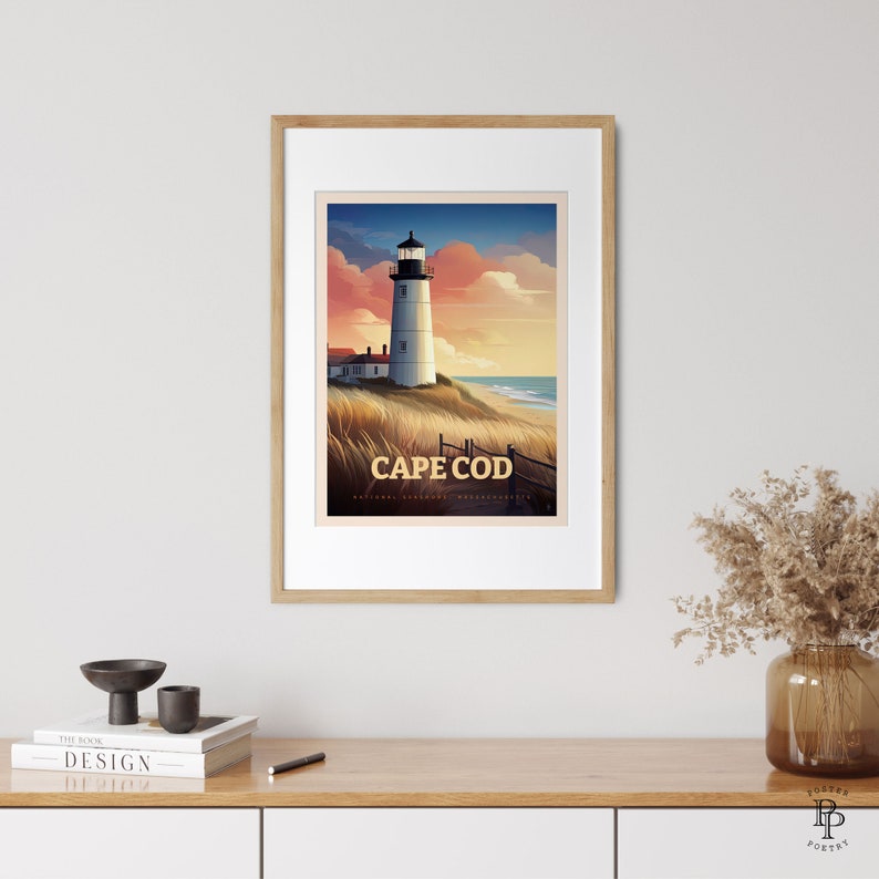 Cape Cod Print Wall Art Trendy Beach Decor Travel Poster for - Etsy