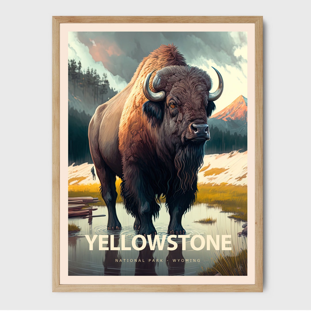 Yellowstone Vintage National Park Poster Print Art - Decorative Poster ...