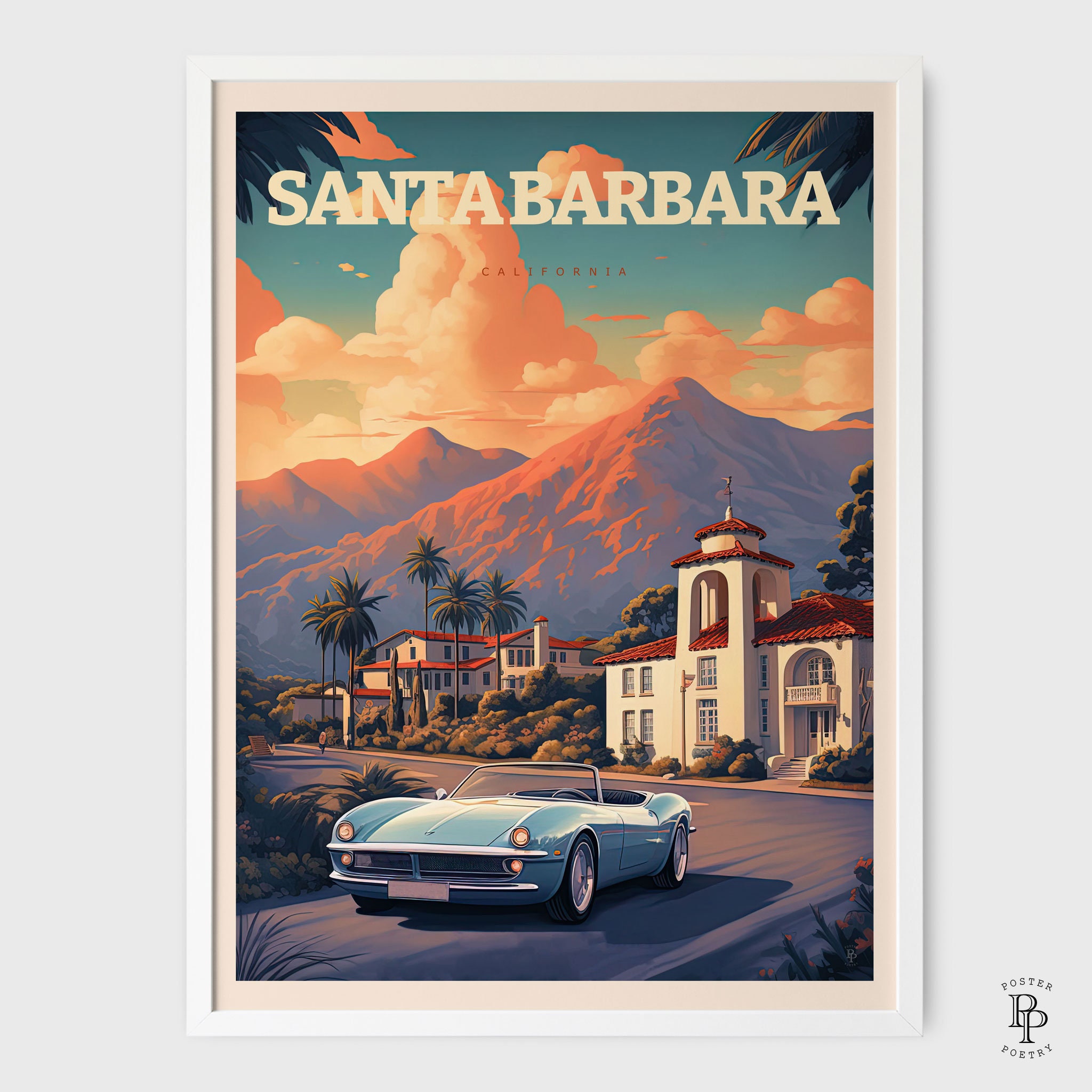 Santa Barbara Print, Santa Barbara Poster, Travel Prints, Travel Poster ...