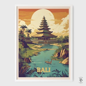 Bali Print Indonesia, Travel Print, City Illustration, Gift For, Wall ...