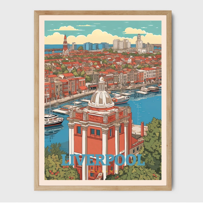 Liverpool Print, Liverpool City Gift, Liverpool Poster, England Print ...