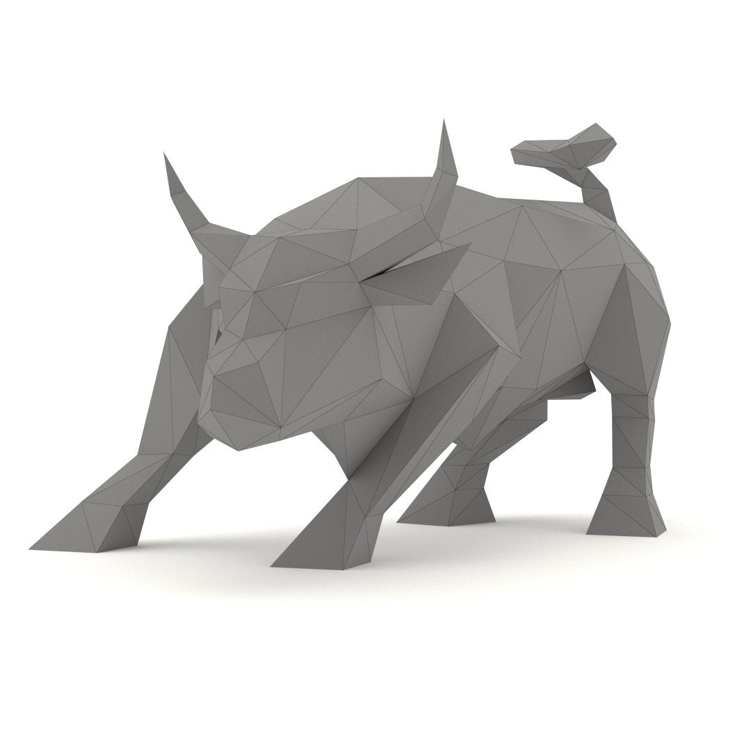 Papercraft Wall Street Bull Template, Paper Bull, Paper Template, Paper ...