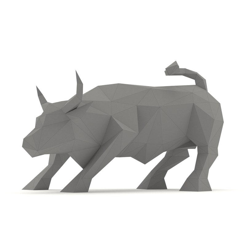 Papercraft Wall Street Bull Template, Paper Bull, Paper Template, Paper ...