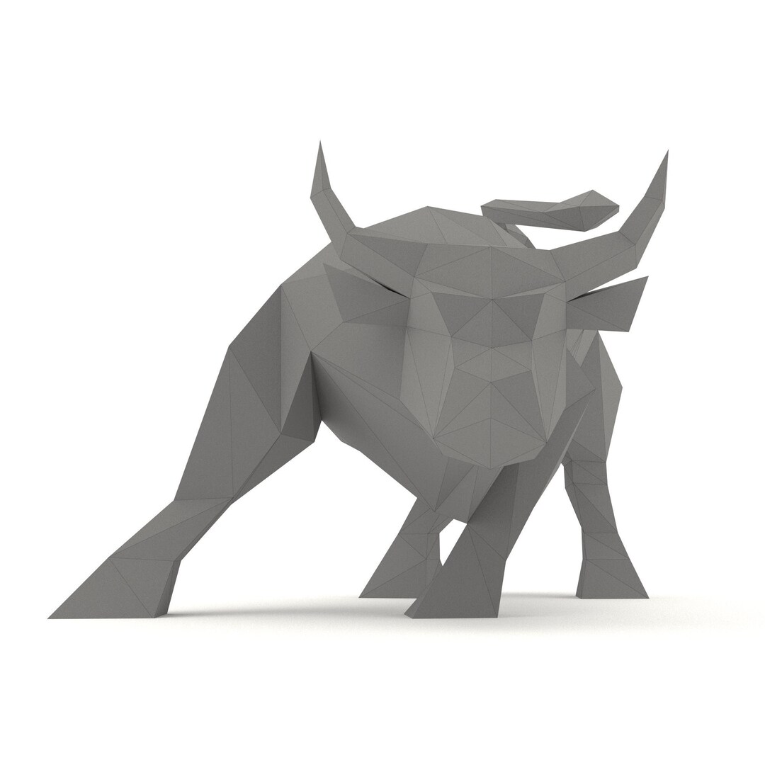 Papercraft Wall Street Bull Template, Paper Bull, Paper Template, Paper ...