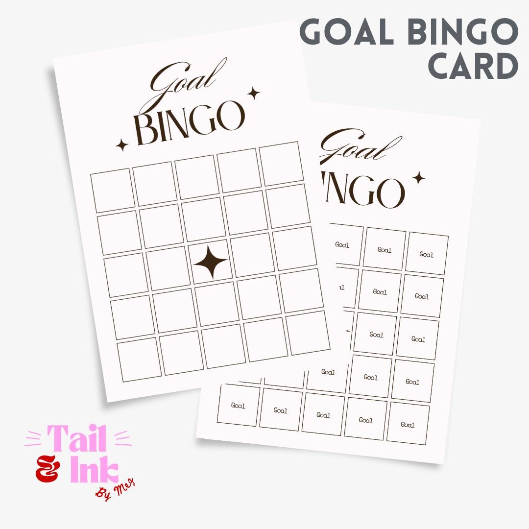 Goal Bingo Board Printable | Editable Canva Vision Board Planner | New ...