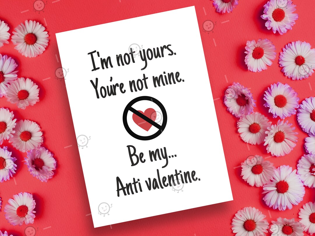 INSTANT DOWNLOAD Anti Valentines Day, Printable Card, Humour Dating ...