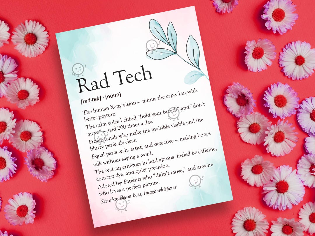 Rad Tech Gift, Printable Rad Tech Week Gift, Funny Rad Tech Card, Thank ...