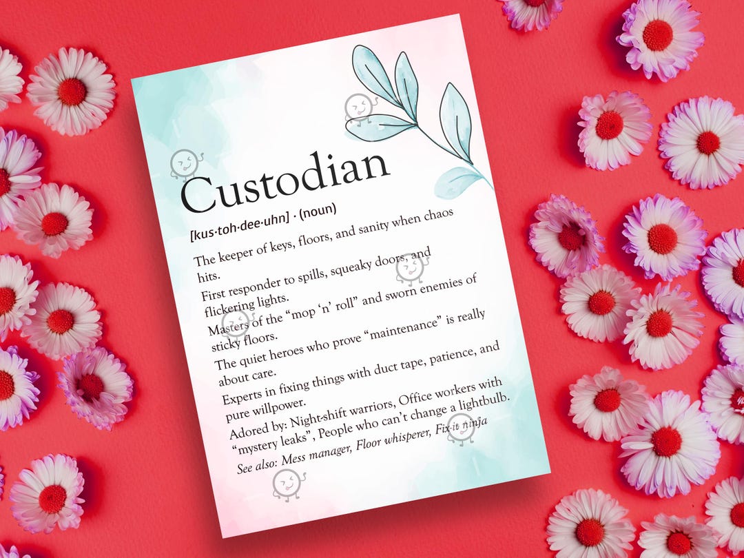 Custodian Day Card Printable, Thank You Custodian Gift for Custodian ...