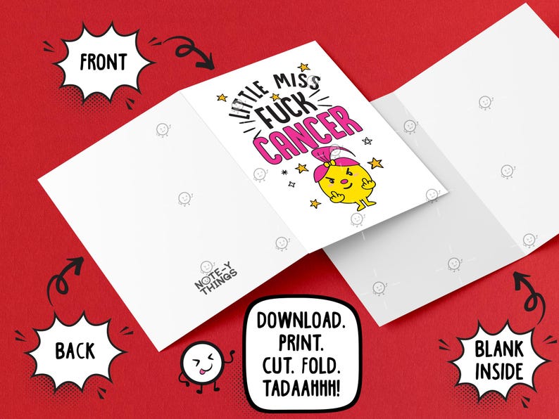 Funny Cancer Card Printable, Humor Cancer Awareness Support, Cancer ...