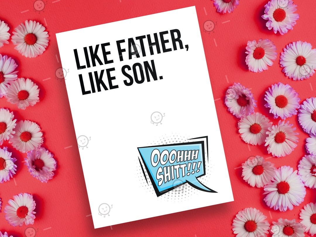 Fathers Day Card, Printable Funny Card for Dad, Rude Dad Birthday Card ...