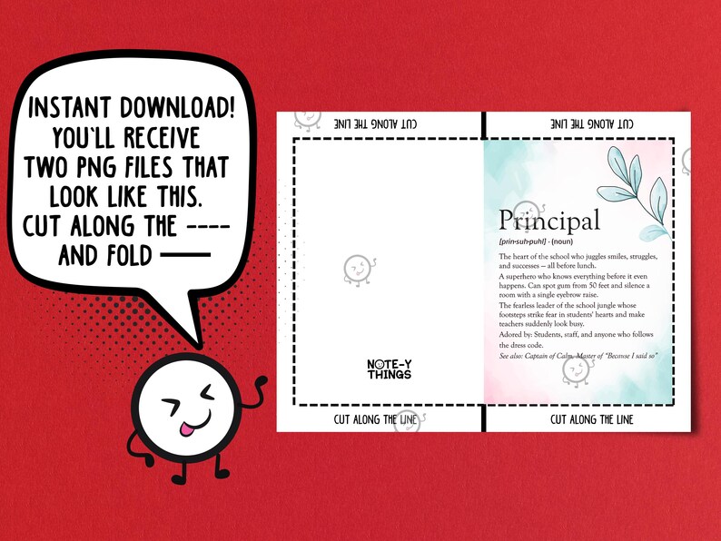 School Principal Gift, Printable Principal Appreciation Card, National ...