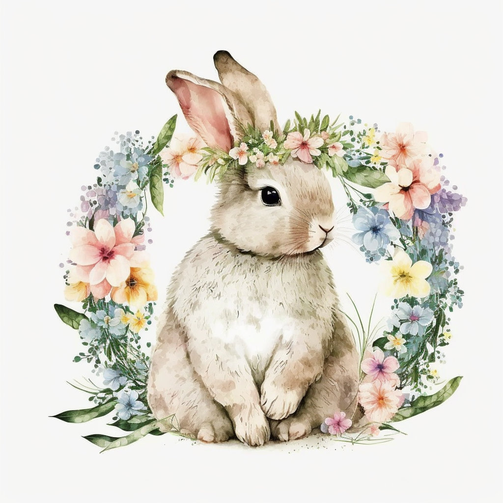Cute Bunny | Floral Bunny 50pc PNG Bundle | Easter Bunny PNG | High ...