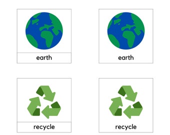 Earth Day Montessori 3 Part Cards,earth Day Flashcards,ecology Cards ...