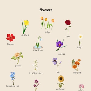 Flower Art/printable Classroom Poster/montessori Wall Art - Etsy