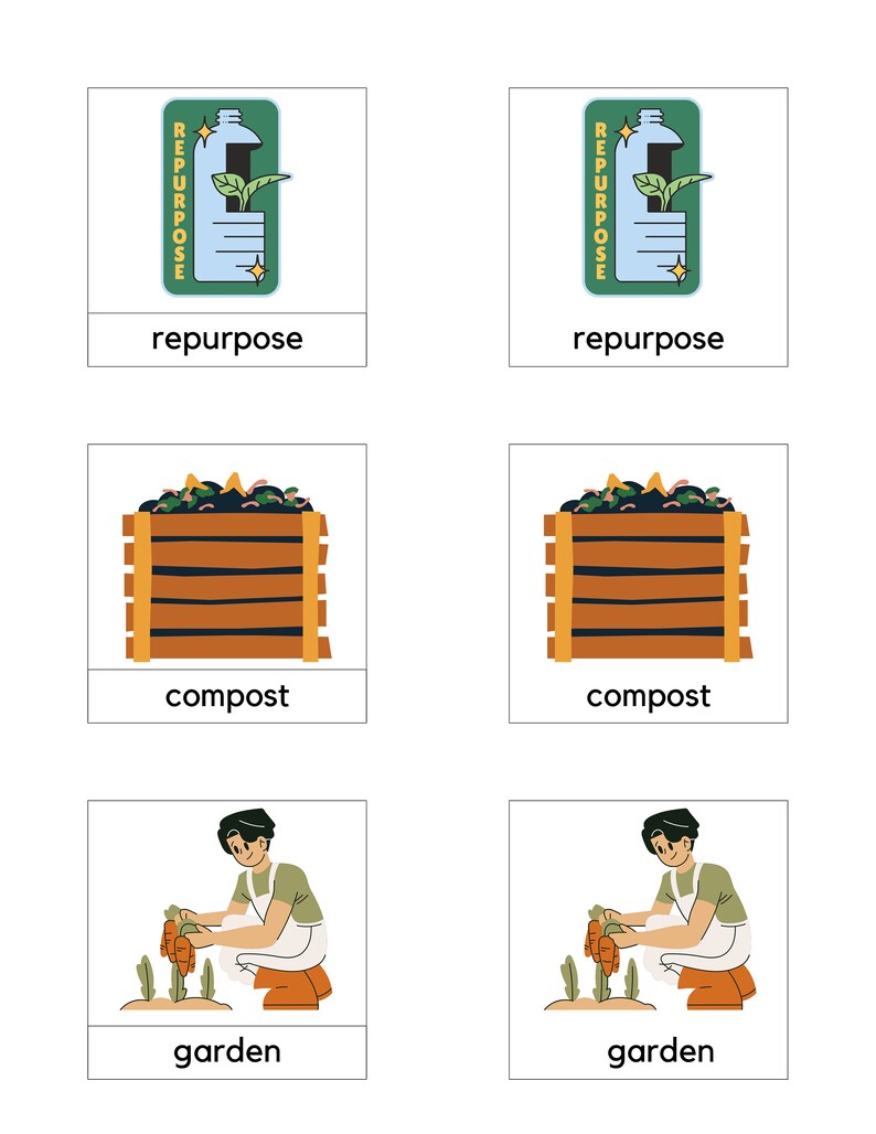 Earth Day/montessori 3 Part Cards - Etsy
