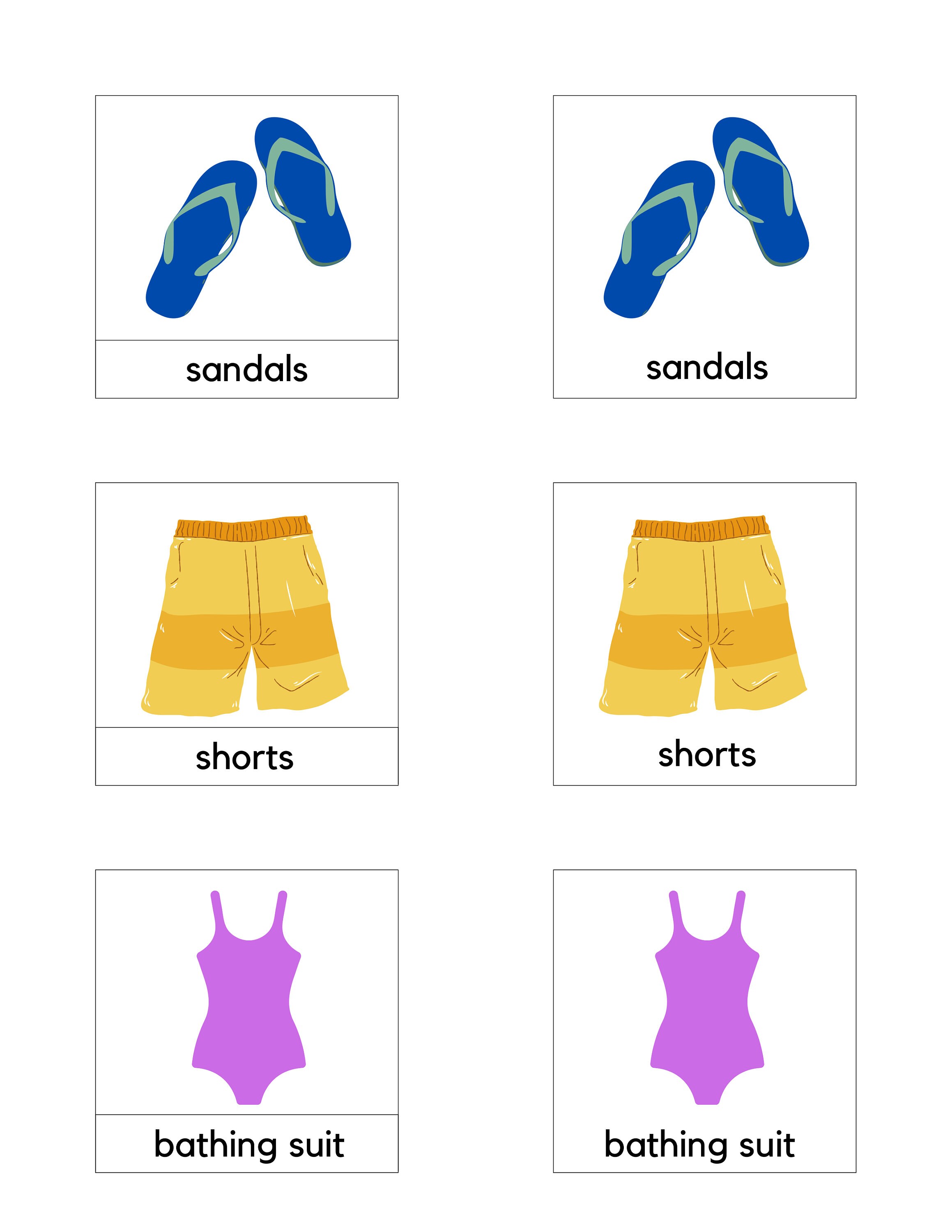 Beach 3 Part Cards/montessori Printable/summer - Etsy