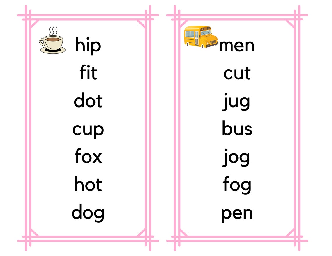 Montessori Phonetic Cards/3 Letter Phonetic Words/printable - Etsy