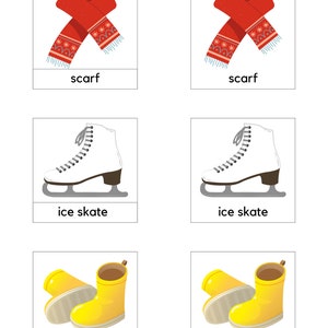 Montessori Snow Day 3 Part Cards/winter Printable/montessori Cards - Etsy