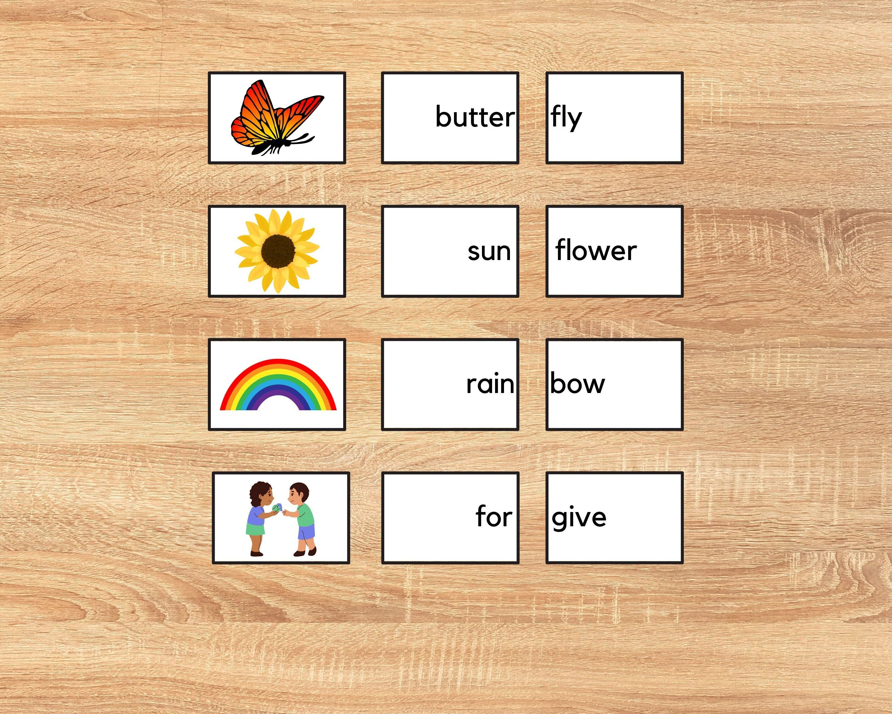 Montessori Compound Words/montessori Printable/compound Words and ...