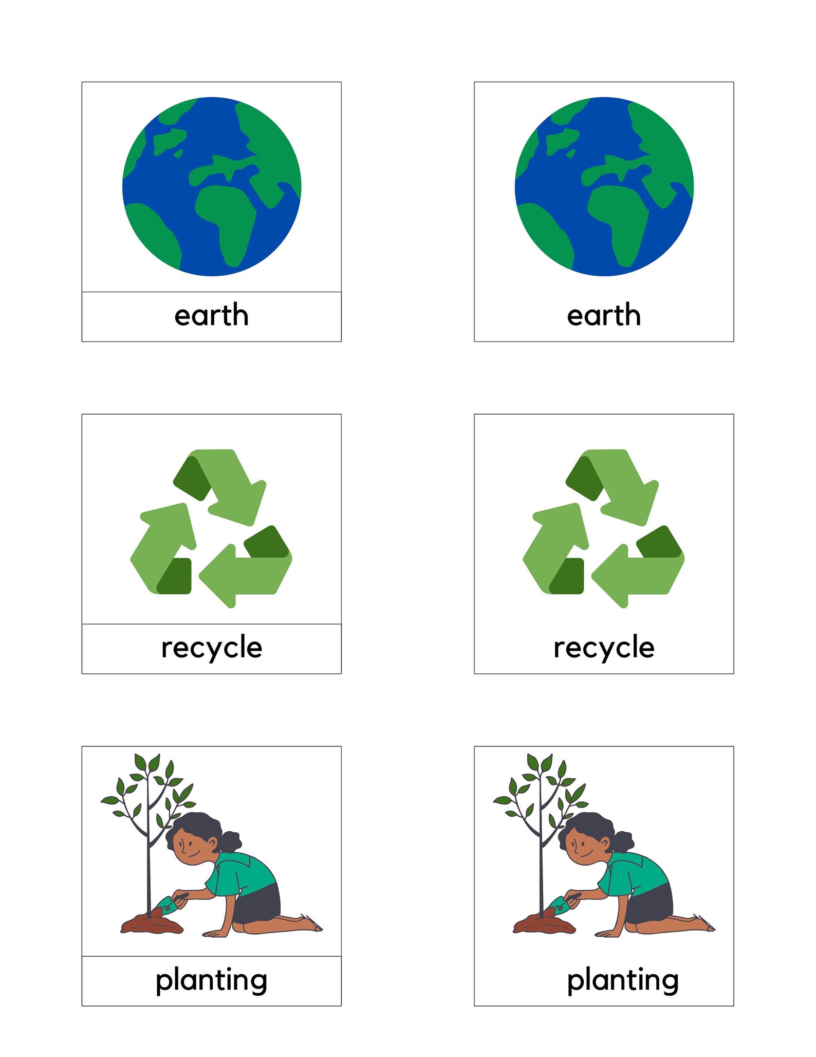 Earth Day/montessori 3 Part Cards - Etsy
