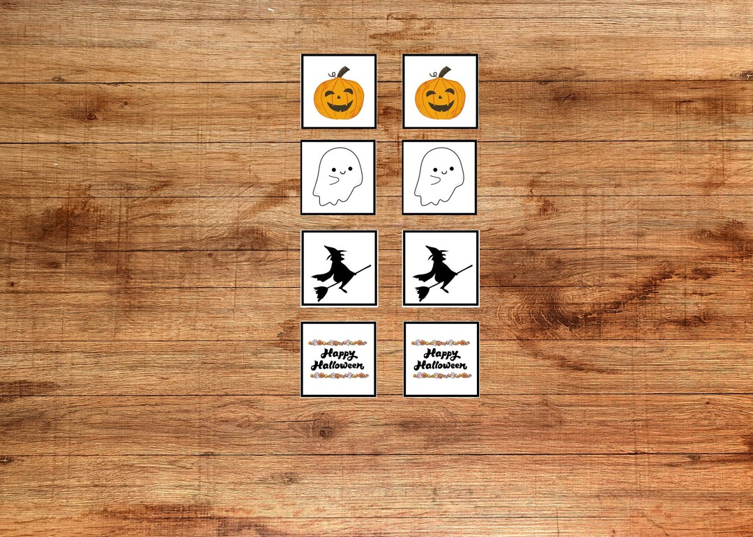 Halloween Memory Game/halloween Matching Game - Etsy
