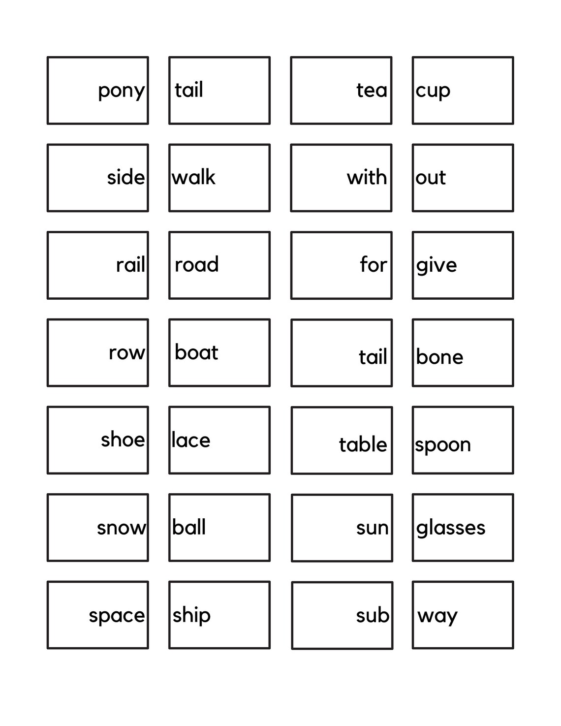 Montessori Compound Words/montessori Printable/compound Words and ...