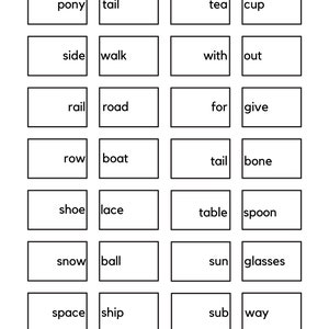 Montessori Compound Words/montessori Printable/compound Words and ...