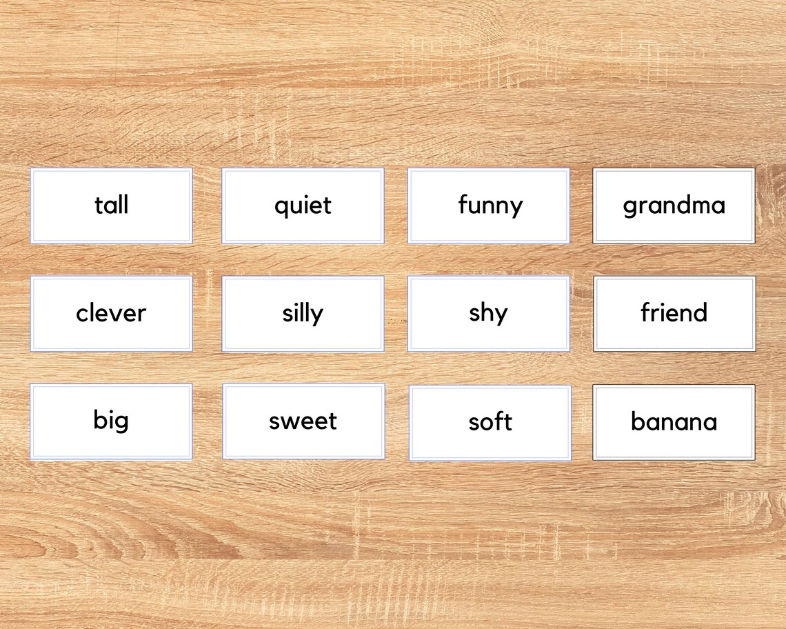 Montessori Adjective Game/printable Nouns and Adjectives - Etsy