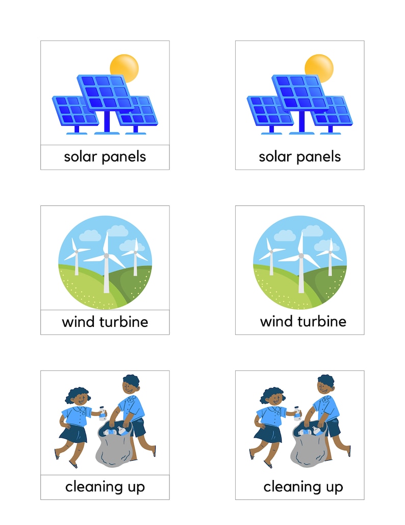 Earth Day/montessori 3 Part Cards - Etsy