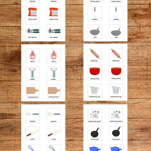 Montessori Baking/food Unit/3 Part Cards - Etsy
