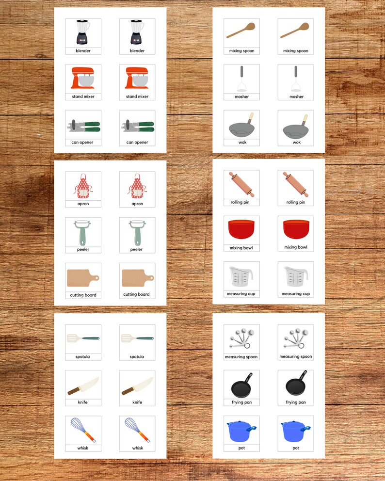 Montessori Baking/food Unit/3 Part Cards - Etsy