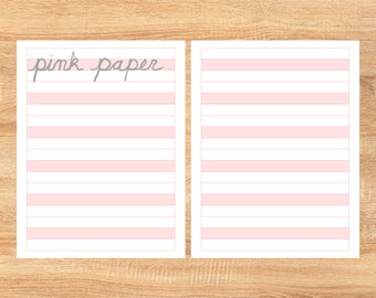 Montessori Pink Lined Writing Paper Sheets Strips and Booklet ...