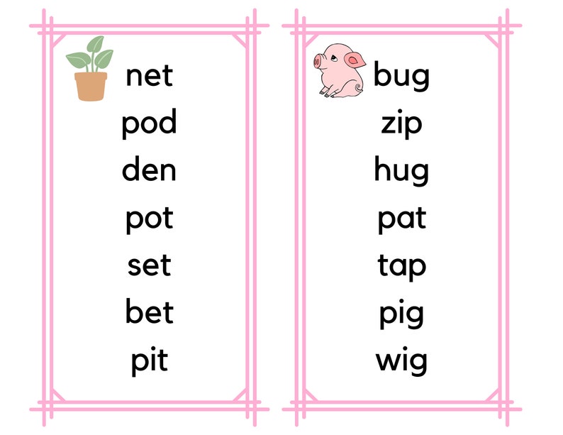 Montessori Phonetic Cards/3 Letter Phonetic Words/printable - Etsy