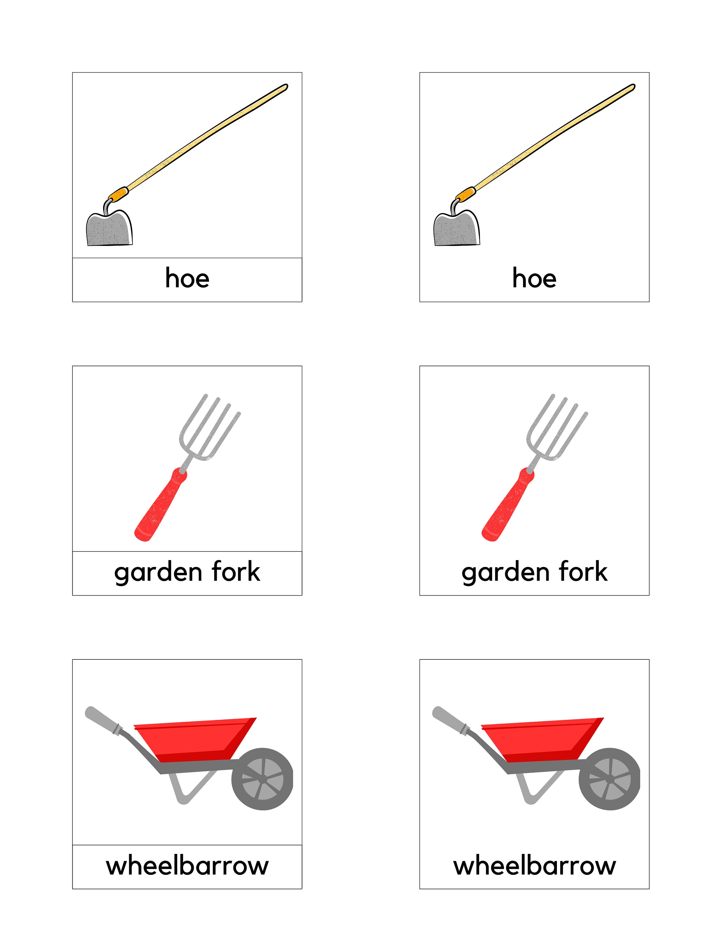 Garden Tools Montessori 3PC/ Printable/ Spring Unit - Etsy