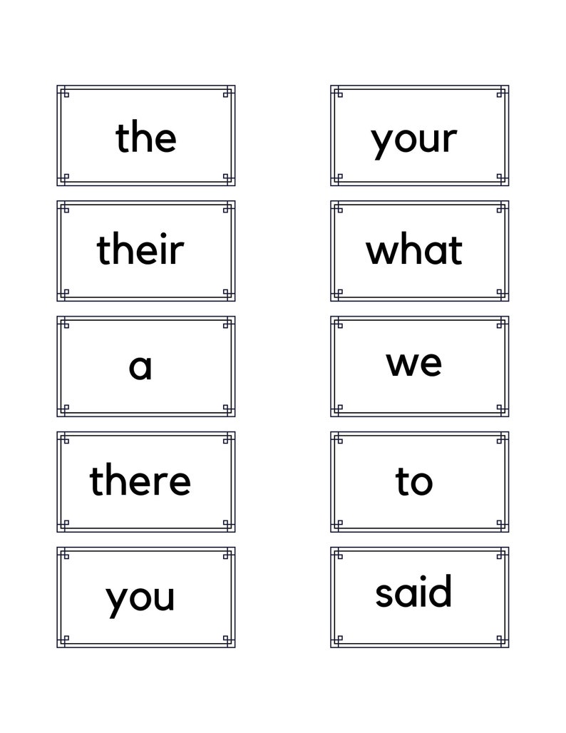 Montessori Sight Words/puzzle Words/montessori Printables - Etsy