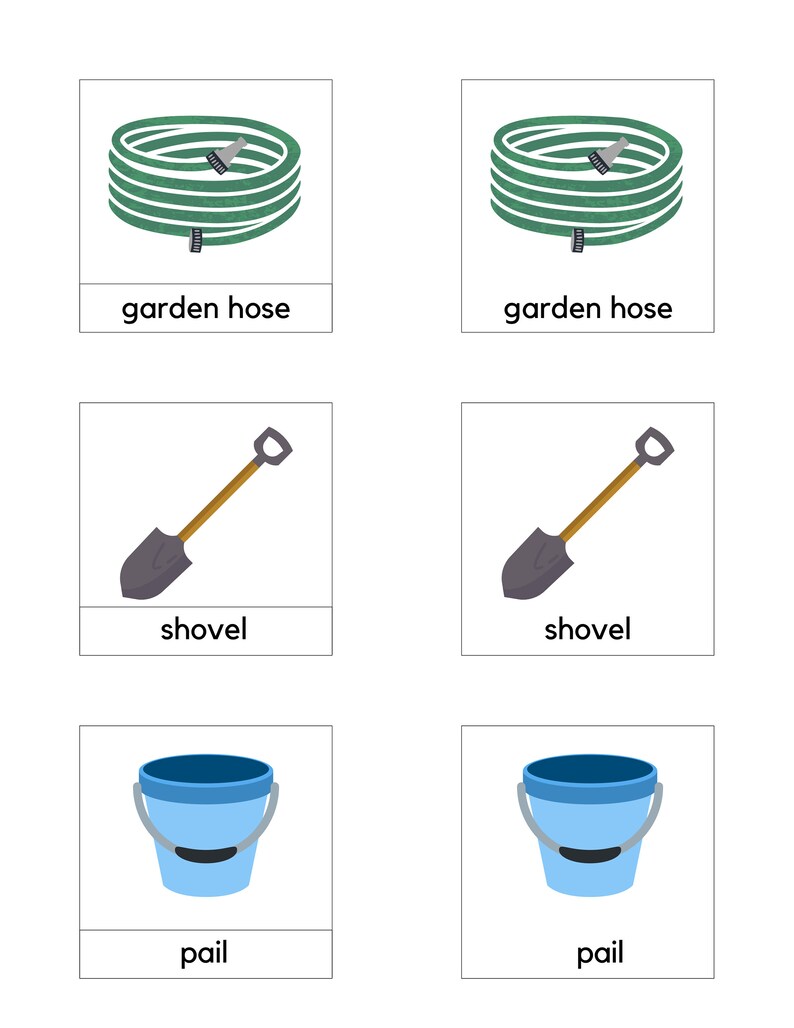 Garden Tools Montessori 3PC/ Printable/ Spring Unit - Etsy