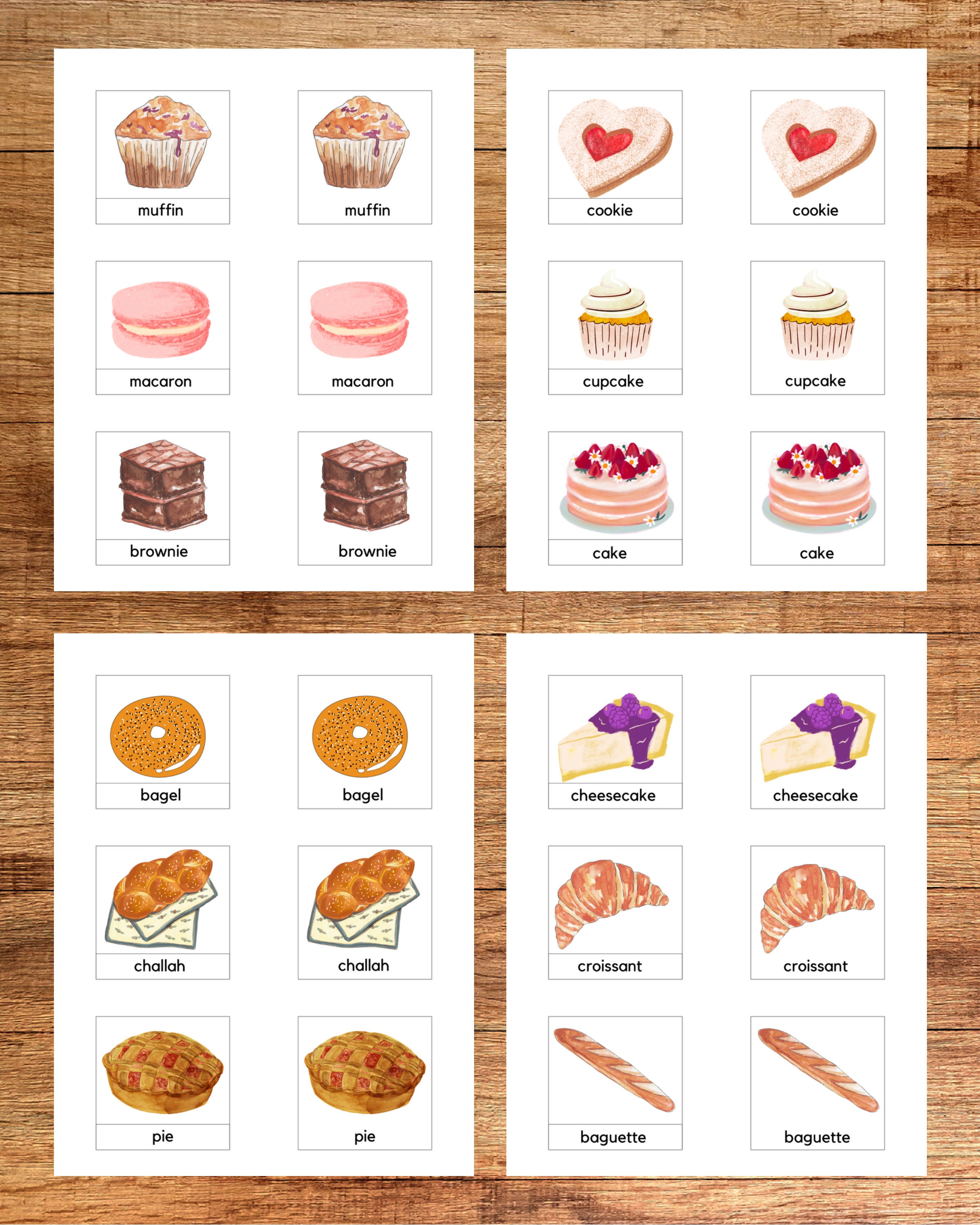 Montessori Baking/food Unit/3 Part Cards - Etsy